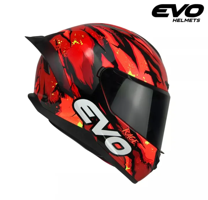 EVO XR03 RED ORANGE FULL FACE HELMET | Lazada PH