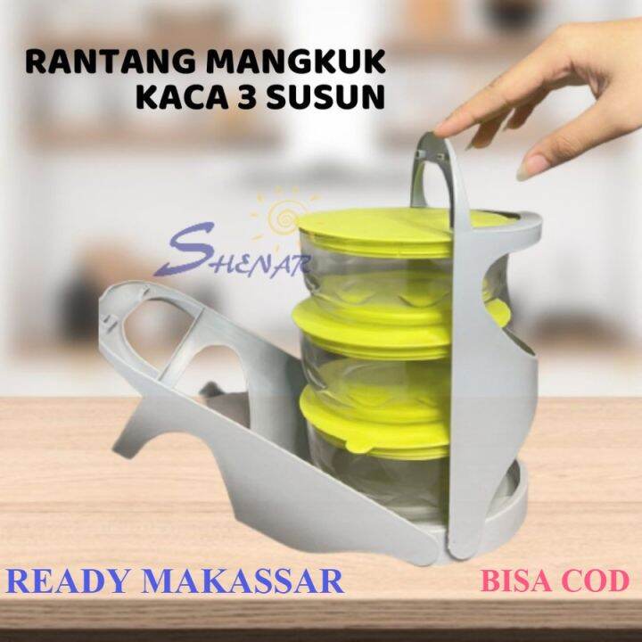 RANTANG KACA 3 SUSUN / RANTANG MAKAN 3 IN 1 / BOWL FOR FRESHNESS ...