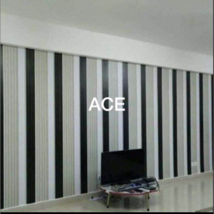 Wallpaper ACEKING L29 STRIPE BLACK/WHITE walldecor/wallsticker PVC ...