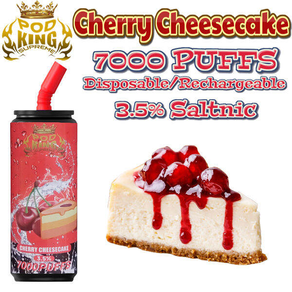 POD KING SUPREME Rechargeable Disposable PUFF PLUS 7000 Puffs (CHERRY ...