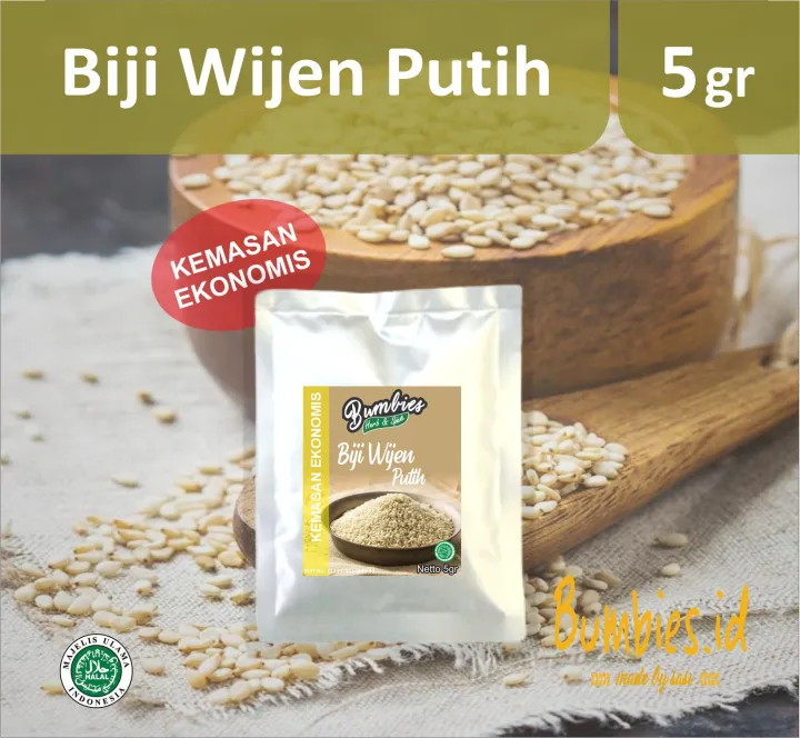 Biji Wijen Putih 5 gram bumbies kemasan ekonomis| white sesame seeds ...