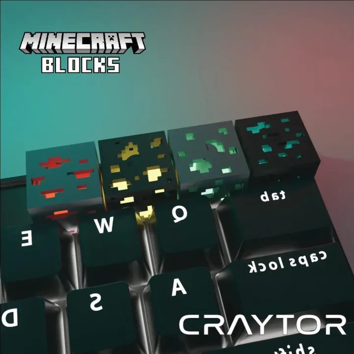Minecraft Blocks Artisan Keycaps Diamond Emerald Gold Redstone Ore ...