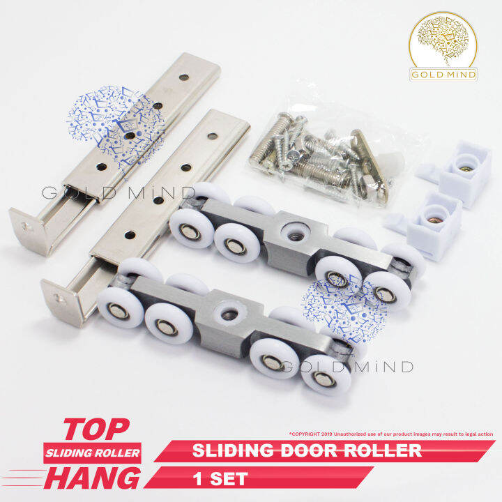 Heavy Duty Top Hang Sliding Roller Hung 8 wheels (70kg) : 1 Set - Gold ...