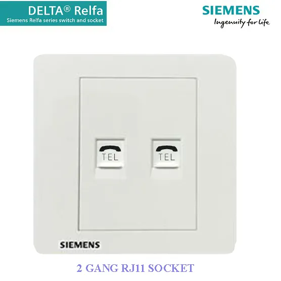 SIEMENS DELTA® Relfa SERIES 2 GANG RJ11 SOCKET (SIRIM APPROVED) | Lazada