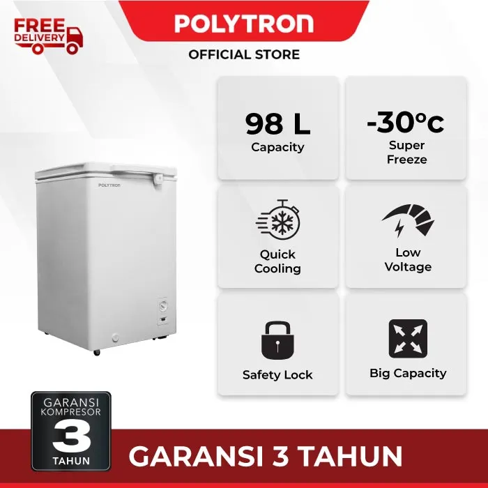 POLYTRON Chest Freezer 100 Liter PCF 118 | Lazada Indonesia