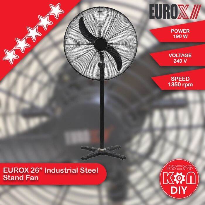 EUROX 26" Industrial Stand Fan / Kipas Kilang / Industrial Fan / 26" Stand Fan / Kipas Diri ...