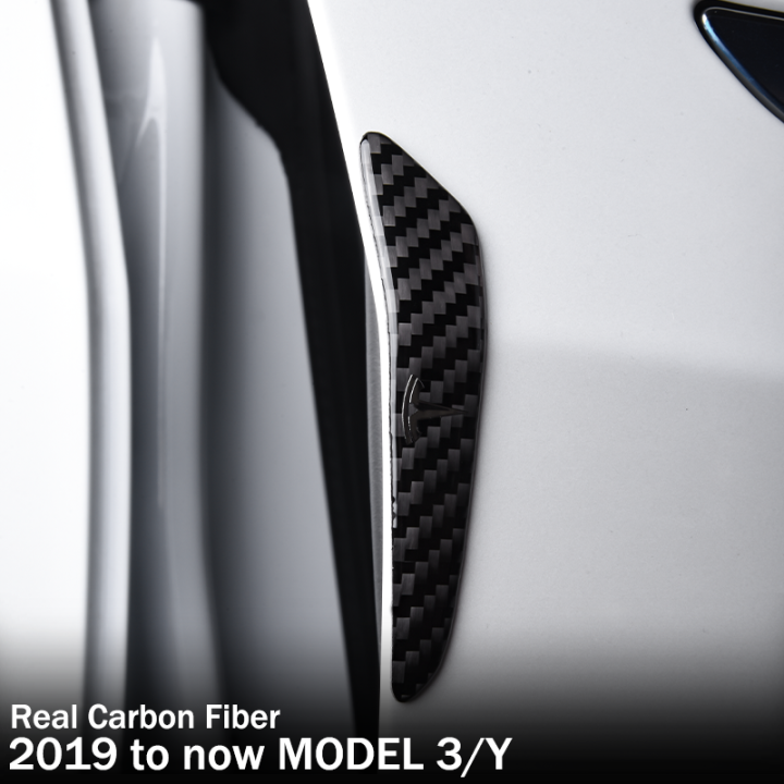 For Tesla Model 3 Y Carbon Fiber Buffer Trim Molding Protection Crash ...