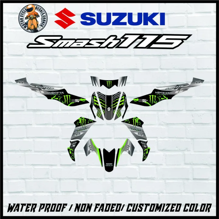 sticker for motorcycle waterproof set Suzuki Smash 115 Body Decals ...