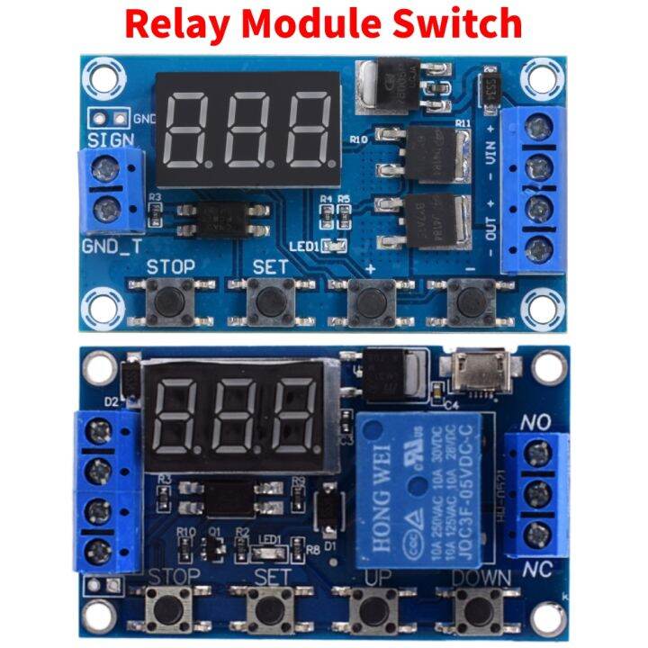๑ DC 6 36V Dual MOS LED Digital Time Delay Relay Trigger Cycle Timer ...