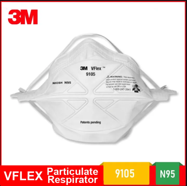 3M Vflex 9105 N95 Respirator Mask (one box 400 pcs) c/w SIRIM STICKER ...