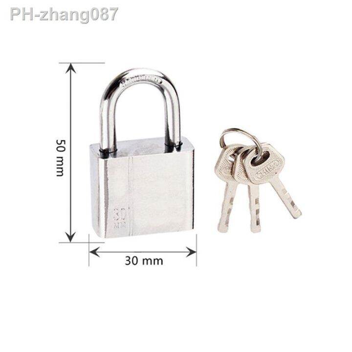 1 Set 30mmx50mm Stainless Steel Padlock With 3 Keys Anti-theft Safety ...