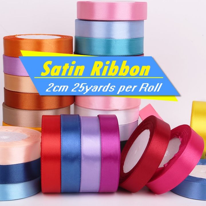 2cm Satin Ribbon 25yards per Roll Double edge / face Gift Wrapping ...