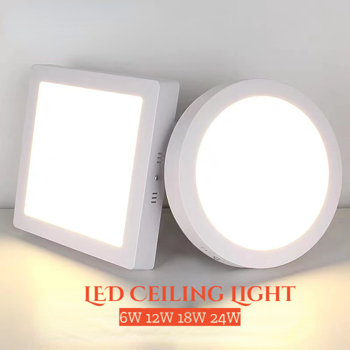 LED Downlight Surface Mounted Panel Light 6W 12W 18W 24W Ceiling Light Round&Square led light ...