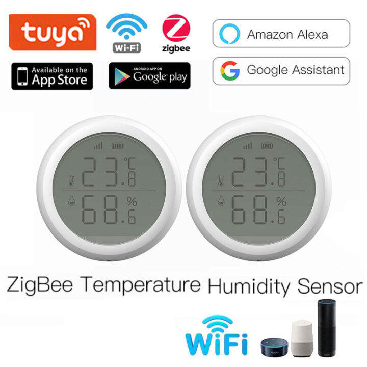 Deyln Tuya Zigbee Smart Home WIFI Wireless Temperature And Humidity Sensor Home Automation Scene ...