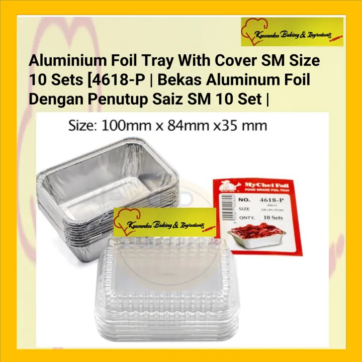 Aluminium Foil Tray With Cover SM Size 10 Sets [4618-P | Bekas Aluminum ...