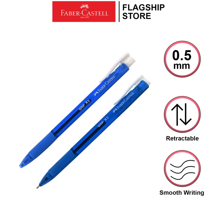 Faber-Castell Grip X5 Ballpen 0.5 Blue 2PCS [12545051BLU2] | Lazada PH