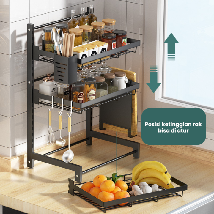 COD Starlight Rak Bumbu Dapur Minimalis Rak Gantung Botol Toples ...