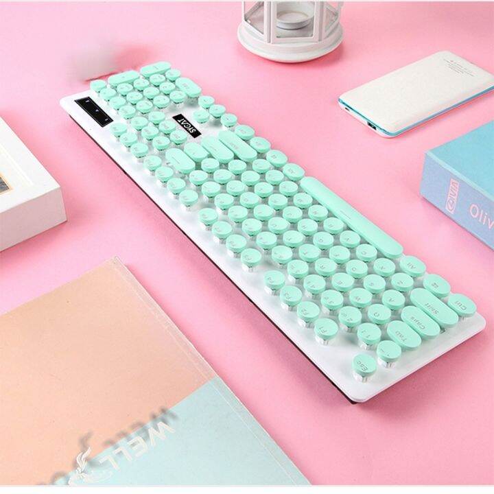 SYCAT S06 RGB Keyboard For Laptop Gaming Macarons Green Mechanical Girl ...