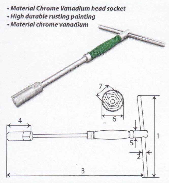 KUNCI SOK SOCK T PUTAR 10 MM TEKIRO / T-TYPE WRENCH ROTARY | Lazada ...
