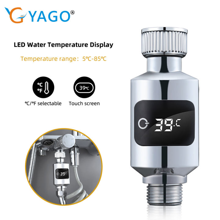 RCYAGO LED Digital Water Temperature Display Detector Shower Monitor ...