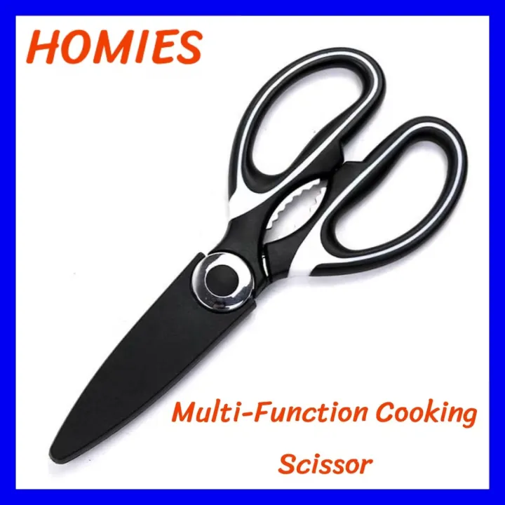 Homies Kitchen Shear Heavy Duty,8.5inch Ultra Sharp Premium Multi-Function Cooking Scissor for ...
