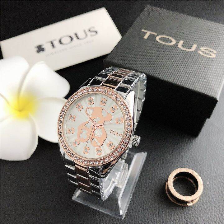 [พร้อมกล่อง] นาฬิกาข้อมือ TOUS ของแท้สำหรับผู้หญิงคุณภาพสูงเพชรหรูหรา ...