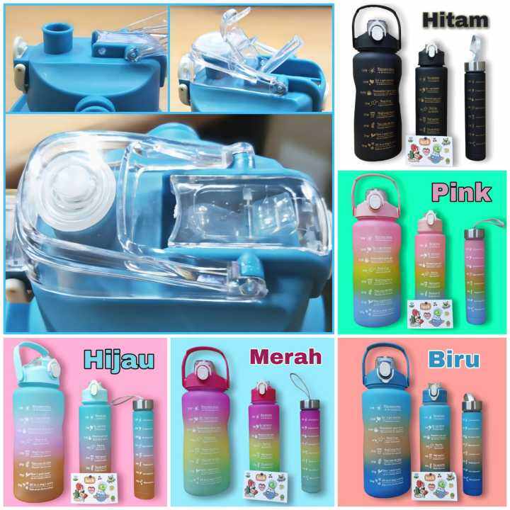 Botol Beranak Isi 3 Warna Gradasi Botol Minum Viral 3 in 1 Ukuran ...