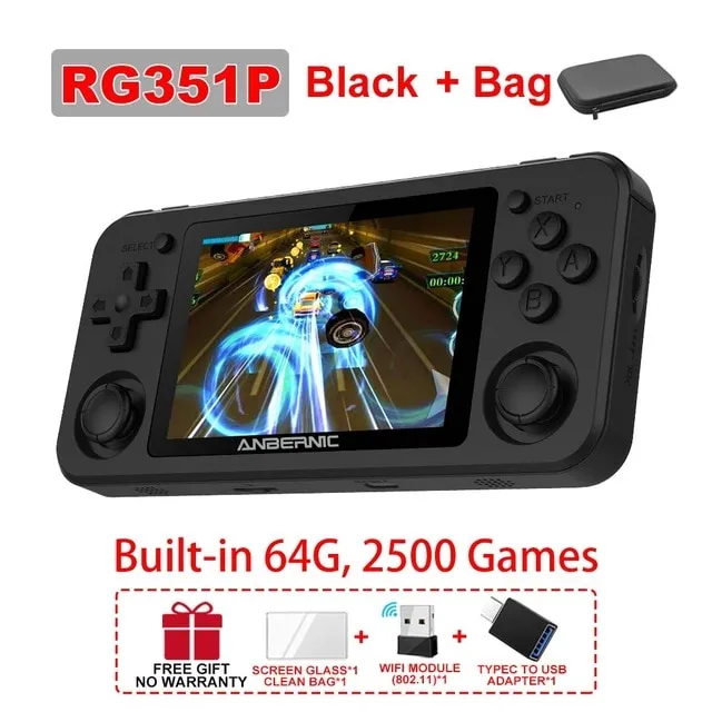 ANBERNIC RG351M RG351P Retro Video Game Console Aluminum Alloy Shell ...