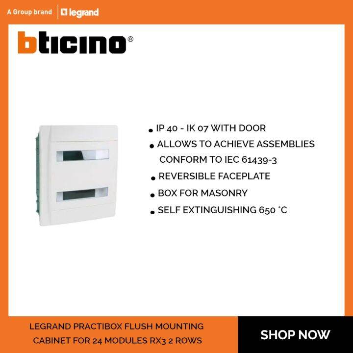 Legrand Practibox Flush Mounting Cabinet for 24 Modules RX3 2 Rows ...