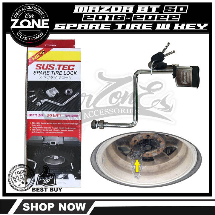 Mazda BT-50 2016-2022 SUSTEC Spare Tire Lock with Key | Lazada PH