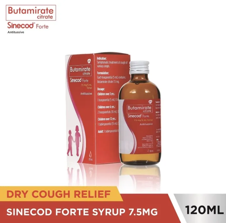 Sinecod Forte Syrup 7.5mg/5ml ***120ml*** by Mavens Collection | Lazada PH