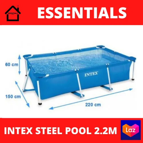 ESSENTIALS' INTEX Rectangular Steel Frame Pool (2.2m x 1.5m x 60cm ...