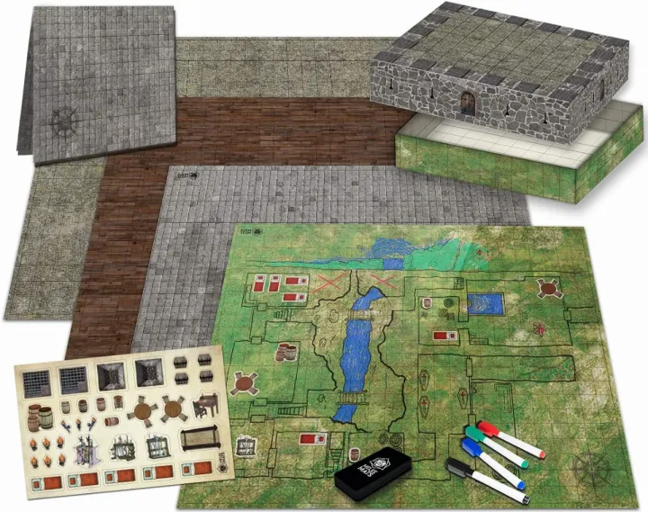 Melee Mats Ultimate Battle Grid Game Board - Dry Erase Square & Hex RPG ...
