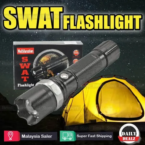 Multifunction SWAT Zoom Flashlight/Torchlight/LampuSuluh Rechargeable ...