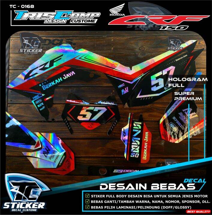TC0168 - DeCal Stiker Motor CRF 150 L Hologram Full Body Desain Bebas Request - Sticker Decal ...