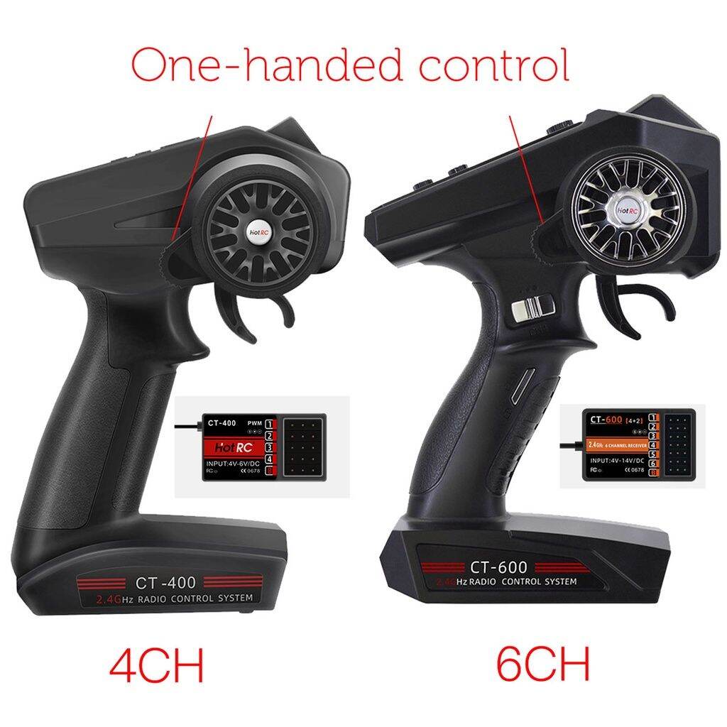 Hotrc 6CH 4CH CT600 CT400 2.4GHZ FHSS วิทยุระบบควบคุมเครื่องส่งสัญญาณ ...