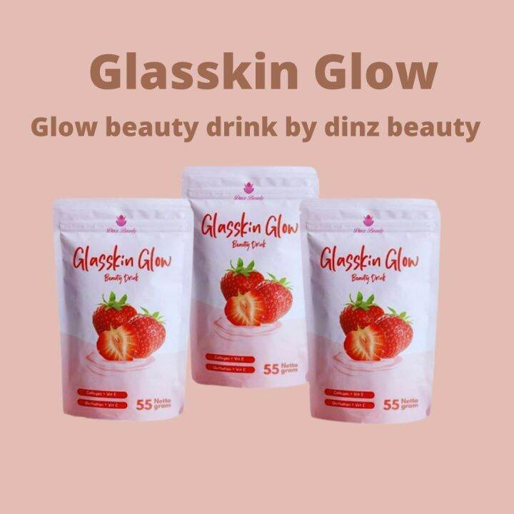 READY 10kali minum Glasskin Glow beauty drink by dinz beauty minuman collagen with collagen fish ...