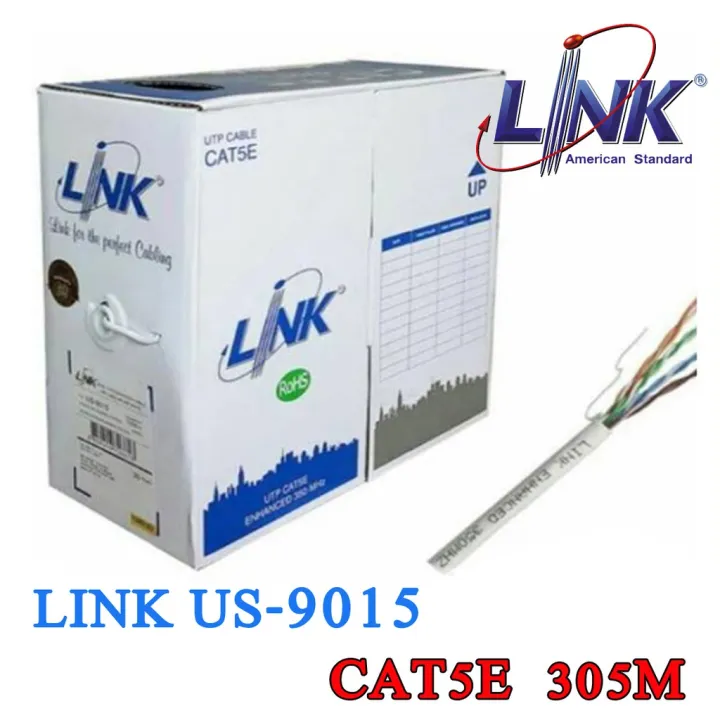 LINK CAT5E UTP Cable (305m./Box) LINK (US-9015LSZH) ใช้สำหรับเชื่อมต่อระบบเครือข่ายแบบสาย LAN ...