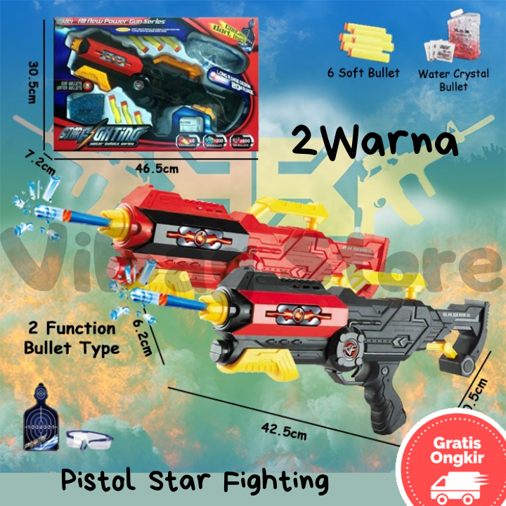 Pistol Nerf Combat Pistolan Peluru Busa Soft Bullet Air Jelly Hydrogel ...