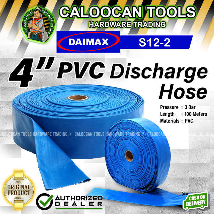 DAIMAX 10M / 100M PVC Lay Flat Discharge Hose / Duct Hose (2", 3", 4 ...