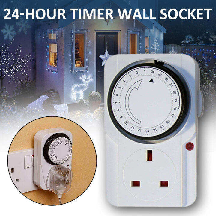 24 Hour Mains Plug In Timer Switch Time Clock Socket UK Timer Switch ...
