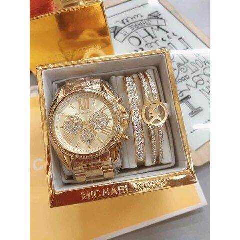 Pawnable MK Watch MK Set, MK6538 Gold-tone Watch with bangles | Lazada PH