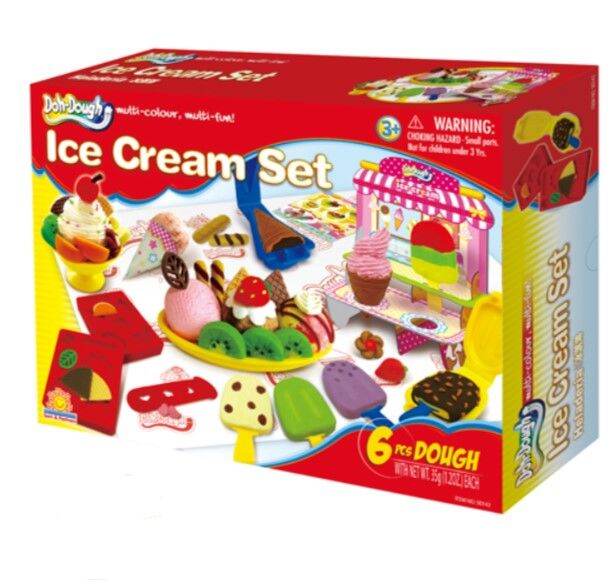 Doh-Dought Ice Cream Set/ Pizza & Pasta/ Crispy Doughnuts Kids play ...