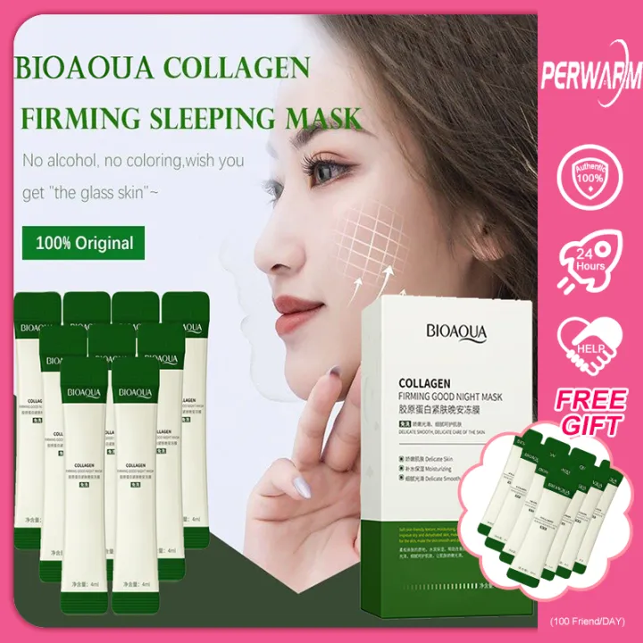 【20Pcs/Box】BIOAOUA Collagen Firming Sleeping Mask Original Hydrating ...