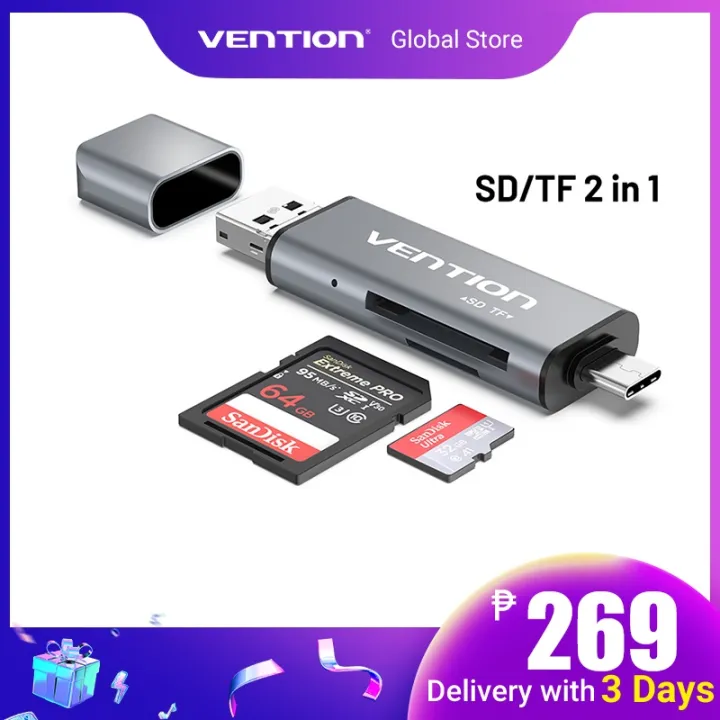 Vention USB Card Reader 2.0 3.0 Tf Sd Micro Type-C Otg Converter For ...