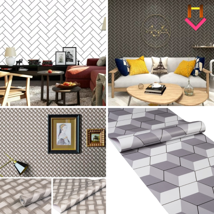 45cmx10m Dinding Wallpaper Living Room Wallpaper Room Kertas Dinding ...