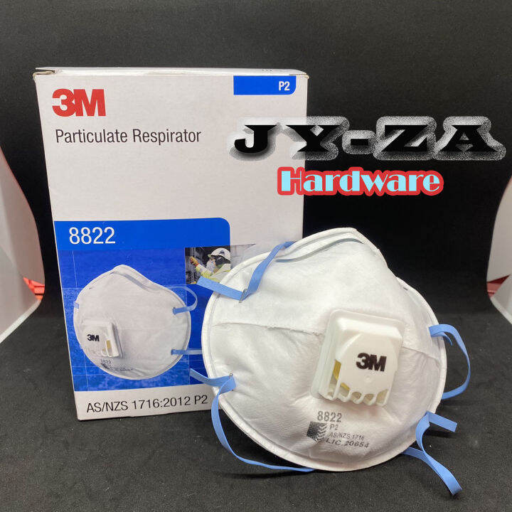หน้ากาก 3m 8822 P2 เทียบได้กับ N95 สำหรับงานบัดกรี หลอมโลหะ พร้อมวาล์วระบายอากาศ (1ชิ้น, ยกกล่อง ...