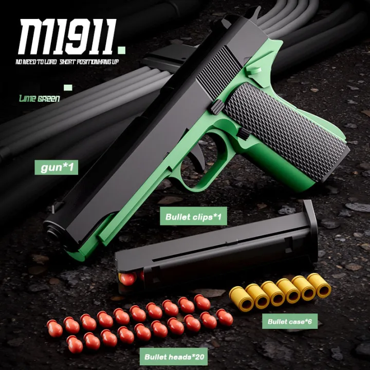 M1911 Colt Throw Shell Soft Bullet Toy Gun USP Automatic Repeating Toy ...
