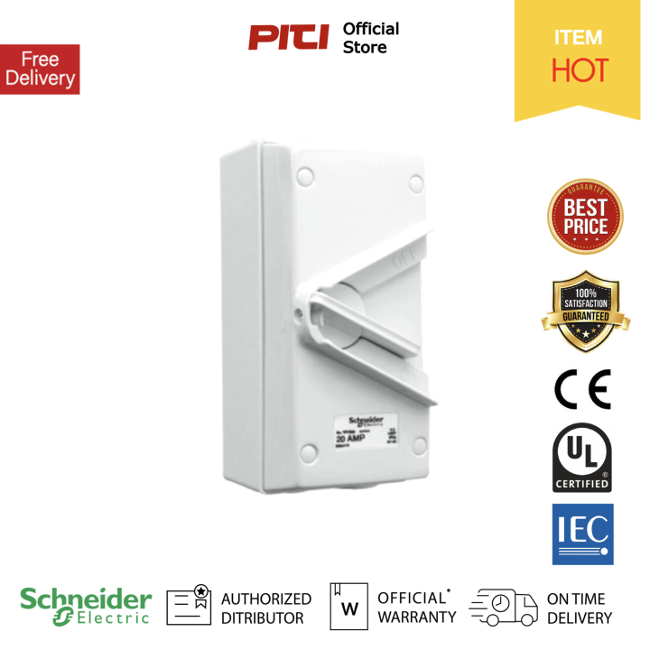 Schneider Concept WHD Waterproof Isolator Switches สวิตช์สำหรับแยกวงจร IP66 ชนิดกันน้ำ ขนาด 2P ...