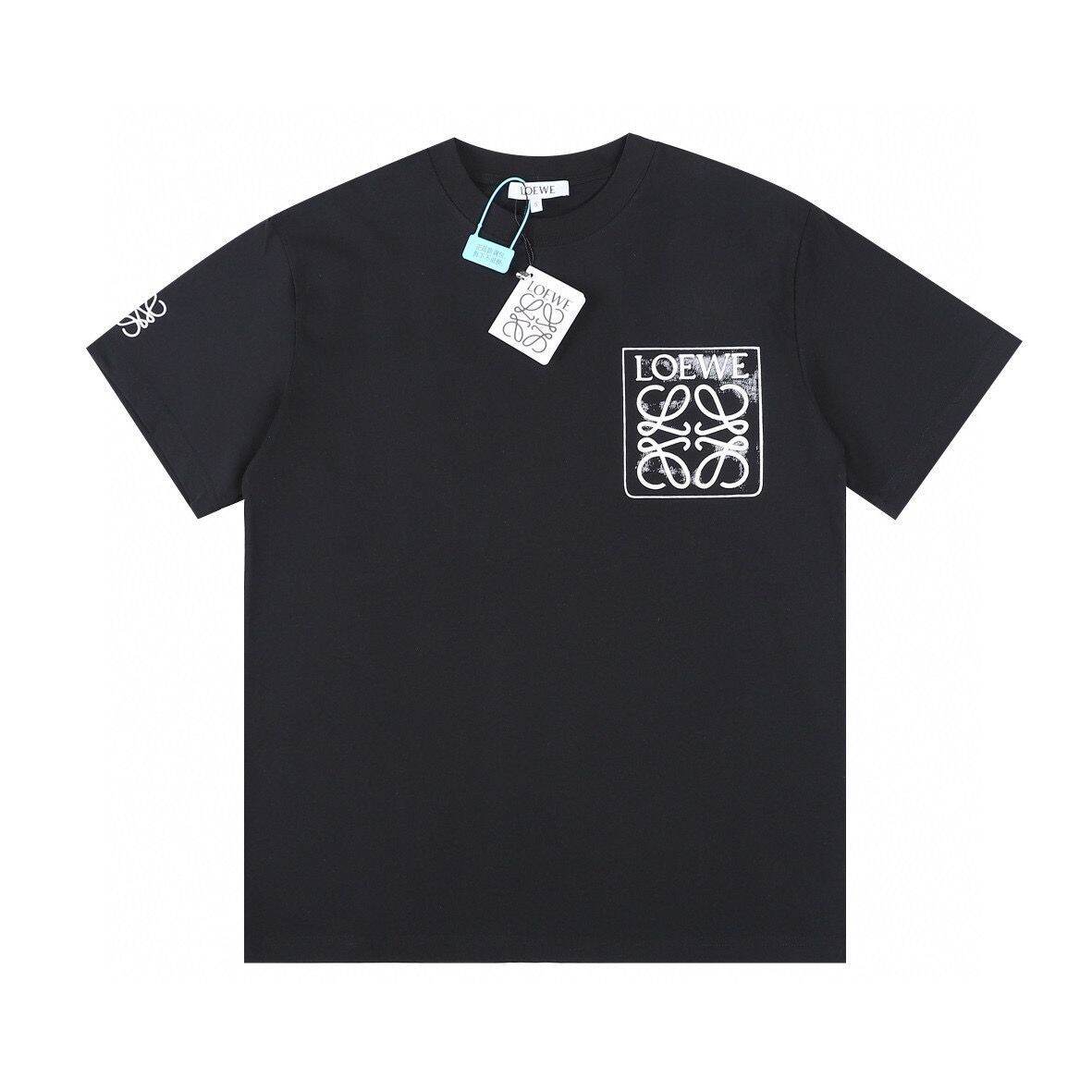 LOEWE Luo Yiwei เสื้อยืด2023,เสื้อคู่รักทรงหลวมแขนสั้นสไตล์ลำลองสำหรับ ...